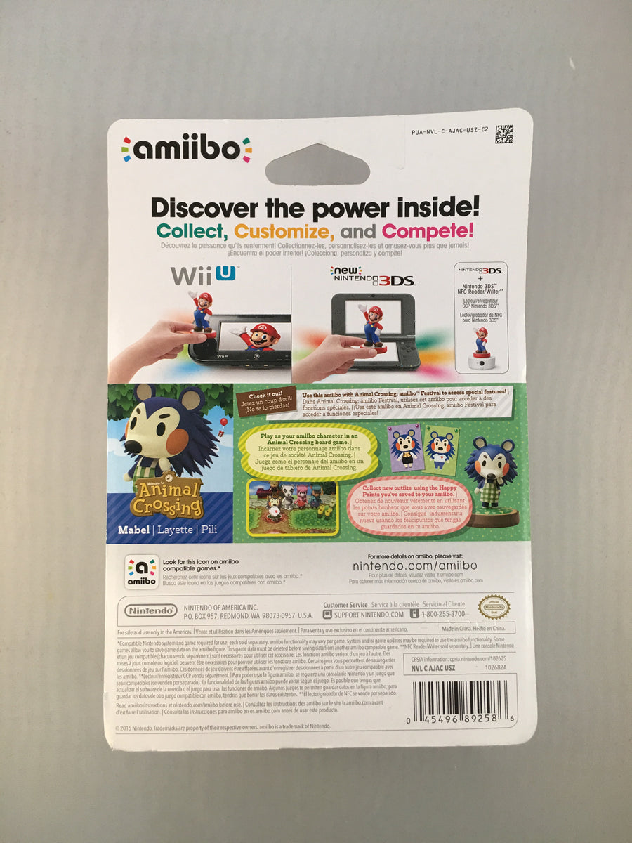 Animal 🦔 Crossing Mabel Layette Pili amiibo Nintendo Wii U & 3DS Festi ...