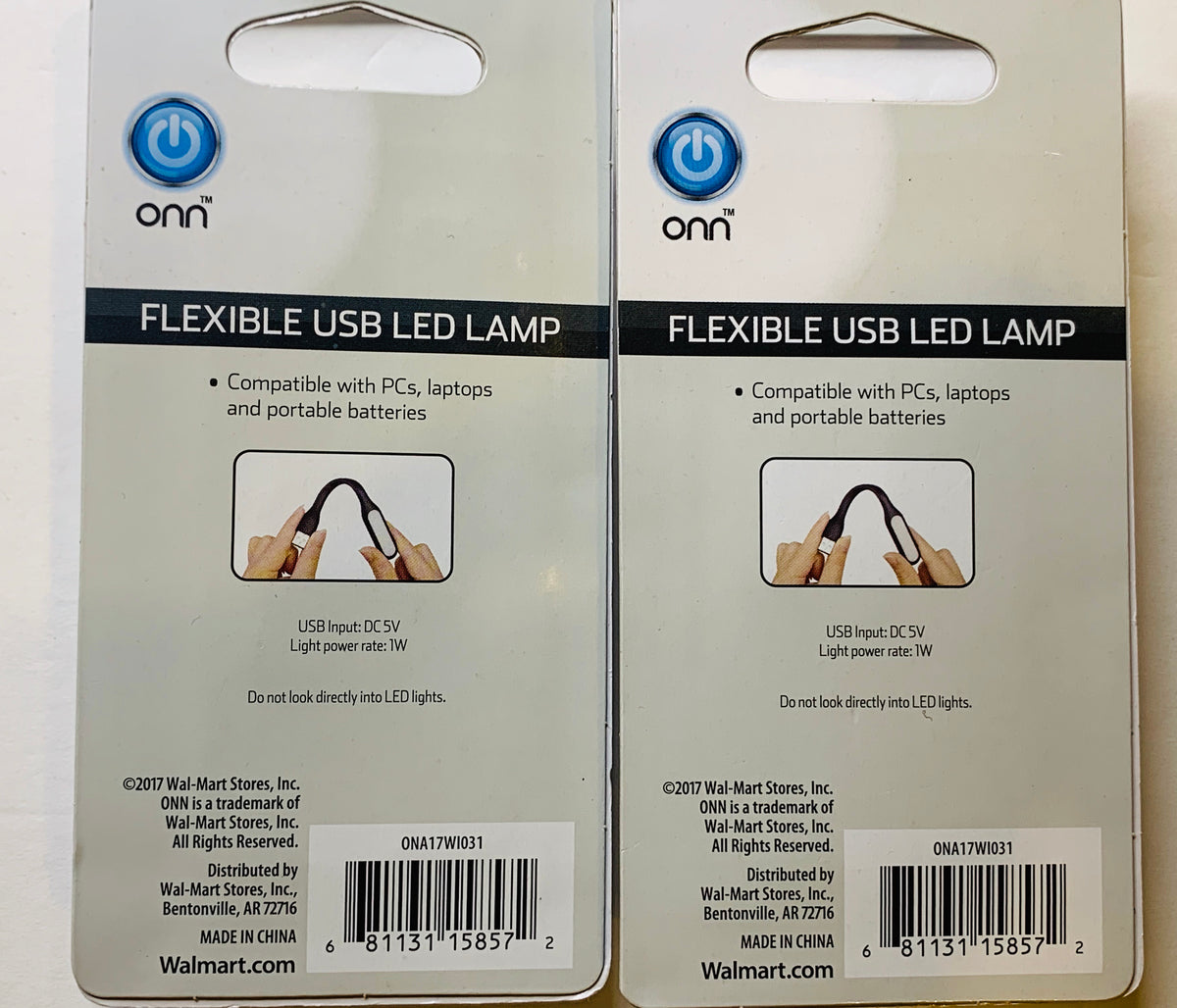 4x Onn Flexible USB LED Lamp Black PC’s Laptops Portable Batteries Lig ...