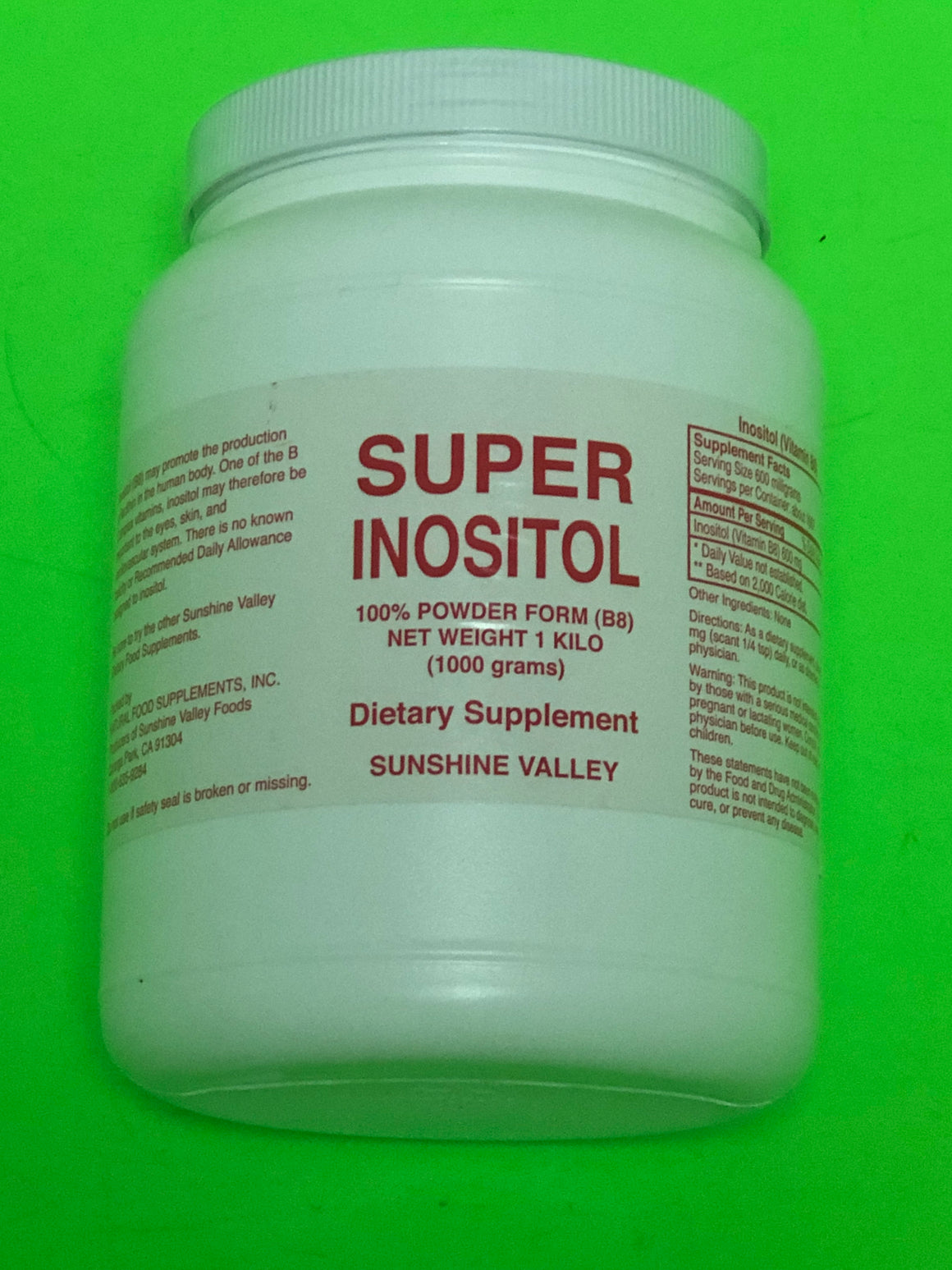 Vitamin B8 Super Inositol 💯% Powder Form 1 Kilo (1000 Grams)🌞Sunshine ...